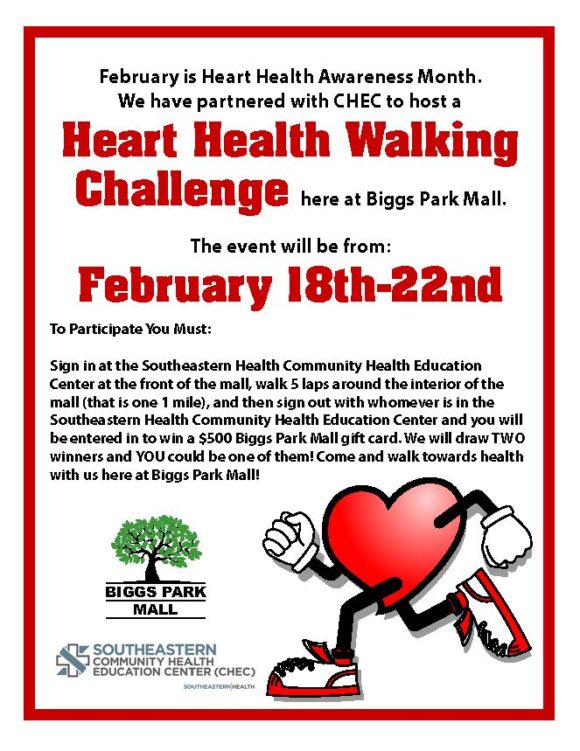 Heart Health Challenge in February - Biggs Park Mall